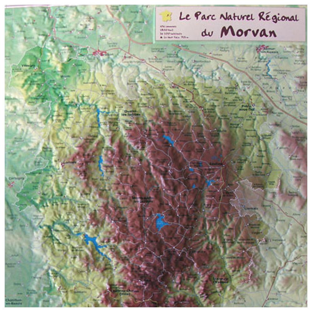 Geo Relief Raised-relief map Le Parc Naturel Régional Du Morvan ...