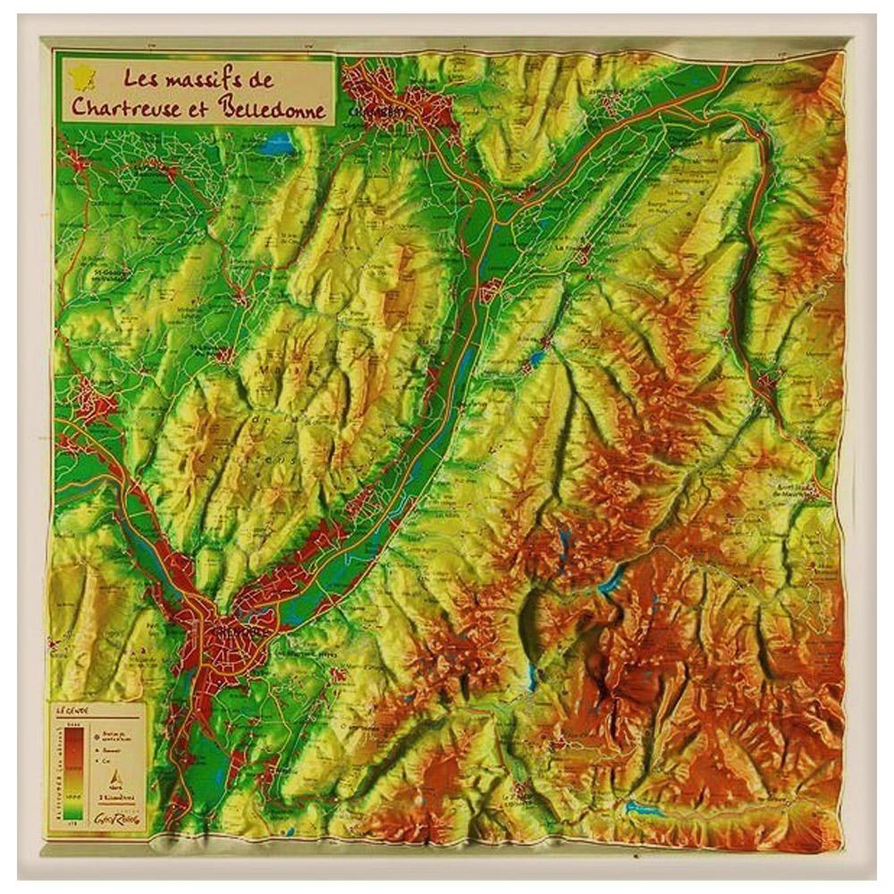Geo Relief Raised-relief map Le Massifs de la Chartreuse Et Belledonne ...