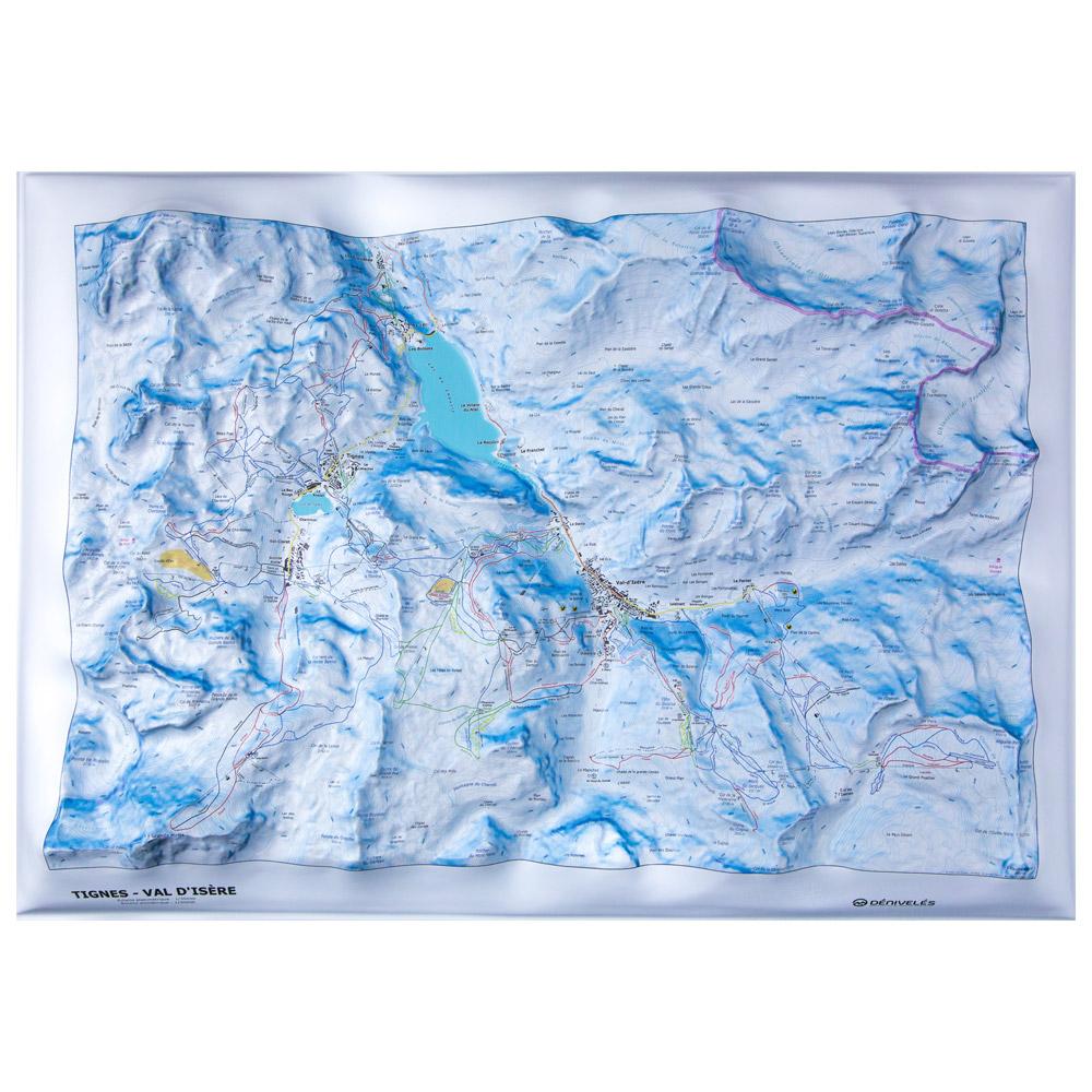Deniveles Raised-relief map Carte Des Pistes Tignes - Val D'isere ...