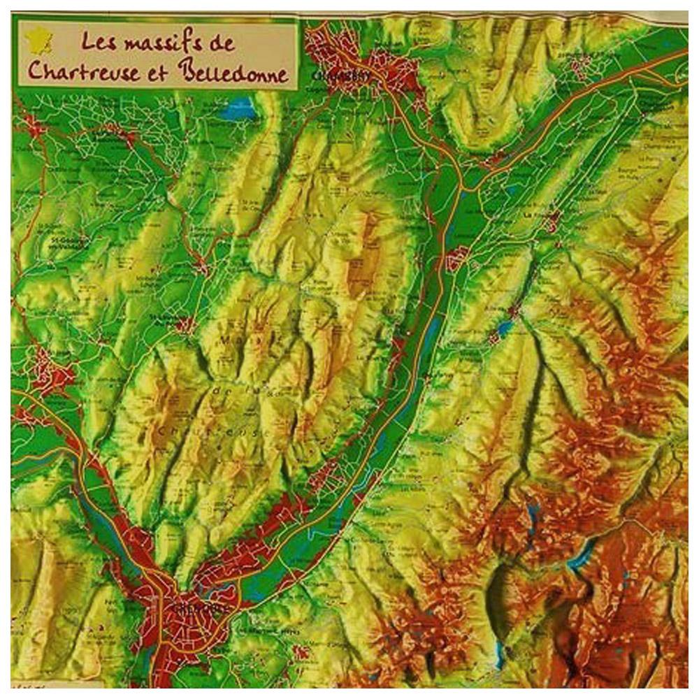 Carte 3D Geo Relief Le Massifs de la Chartreuse Et Belledonne - Été ...