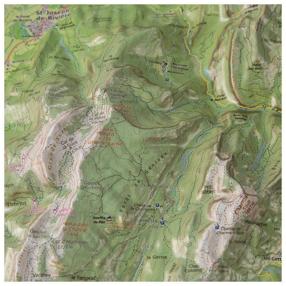 Deniveles Raised-relief map Massif De La Chartreuse - Summer 2024 ...