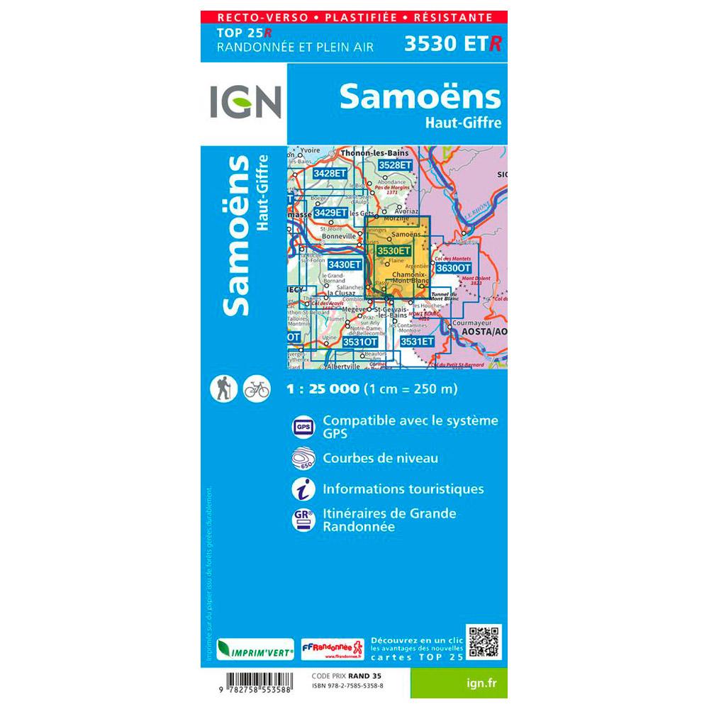 IGN Map 3530Etr Samoens Resistance Haut-Giffre - Summer 2024 | Glisshop