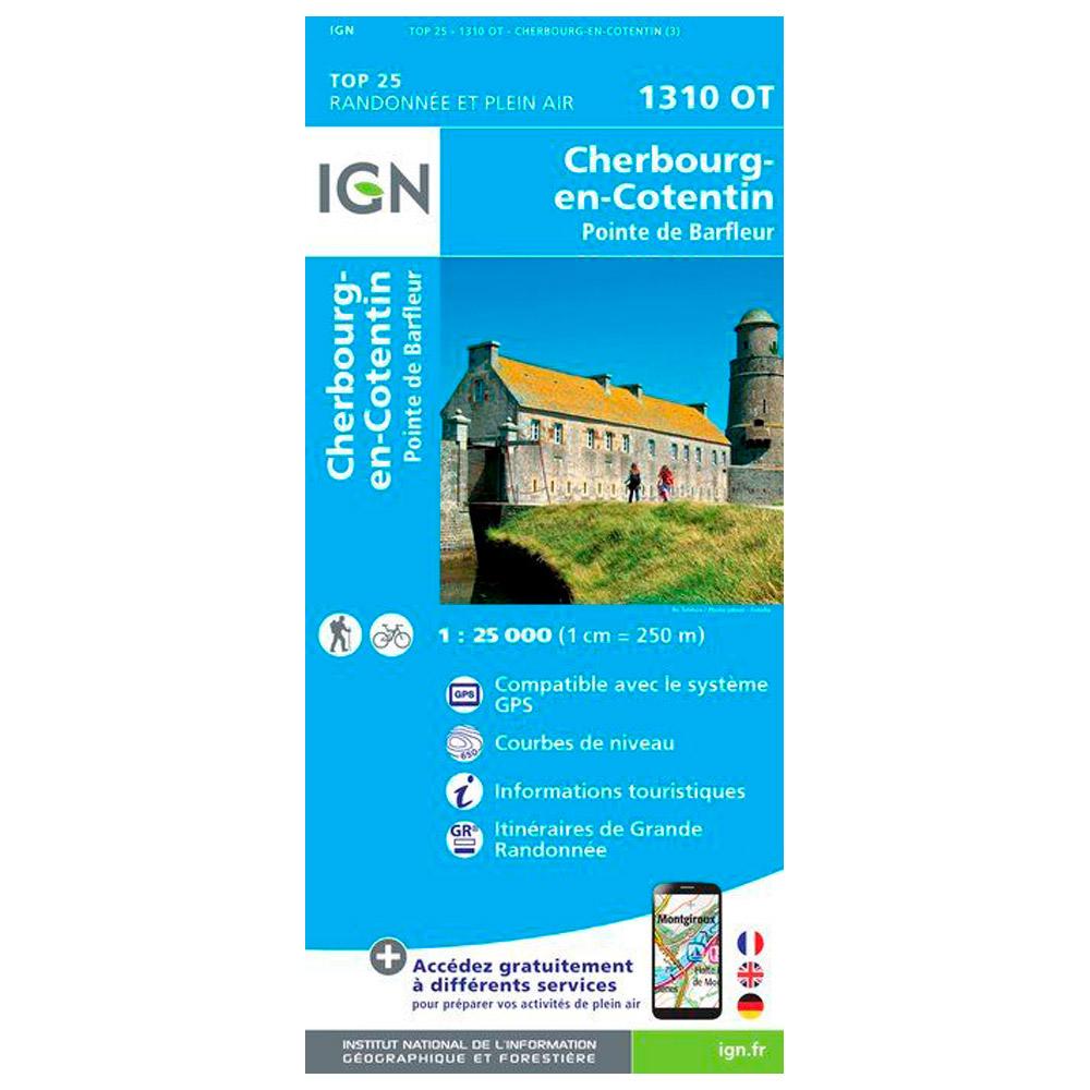 IGN Map 1310OT Cherbourg-en-Cotentin, Pointe de Barfleur - Recto ...