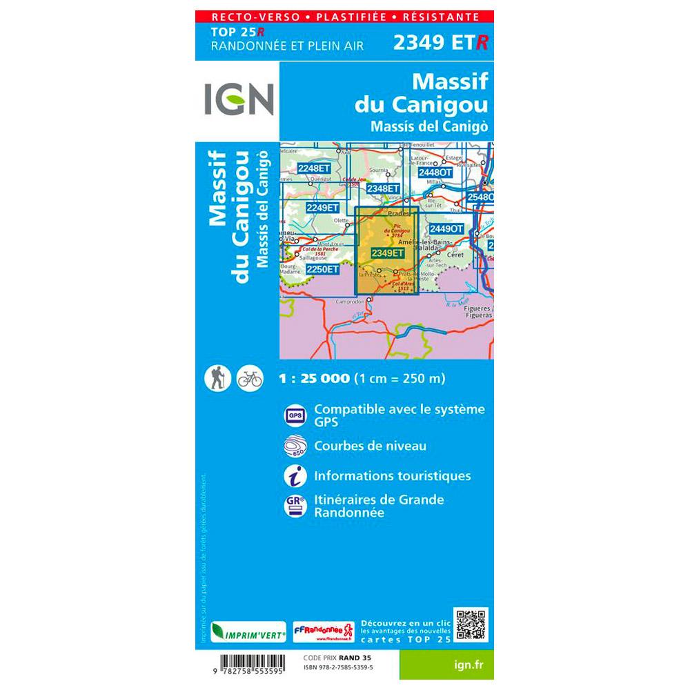 IGN Map 2349ETR Massif du Canigou - Résistante - Summer 2024 | Glisshop