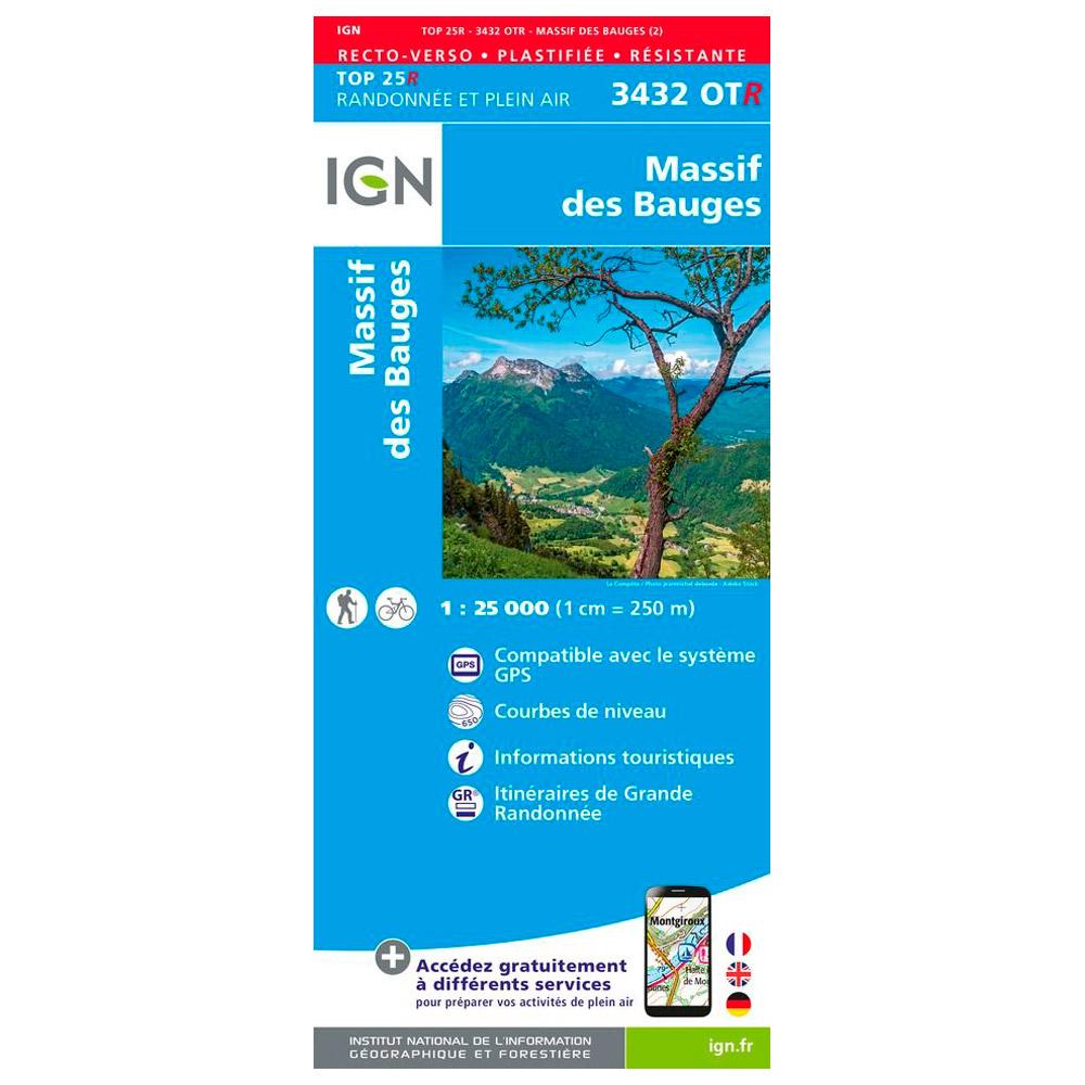 IGN Map 3432OTR Massif des Bauges - Résistante - Summer 2024 | Glisshop