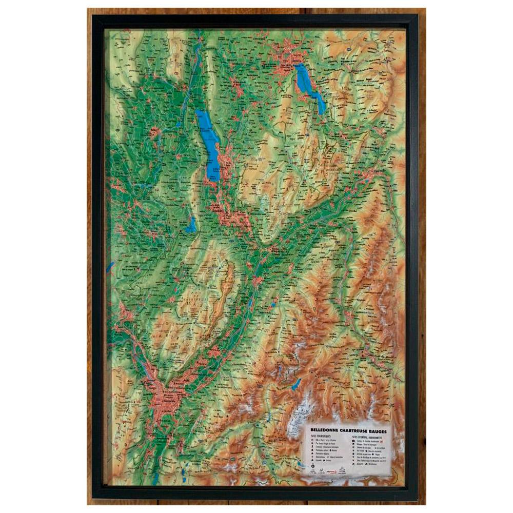 3DMAP Raised-relief map Bauges-Belledonne-Chartreuse - Winter 2023 ...