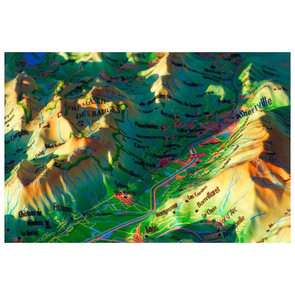3DMAP Raised-relief map Bauges-Belledonne-Chartreuse - Winter 2023 ...