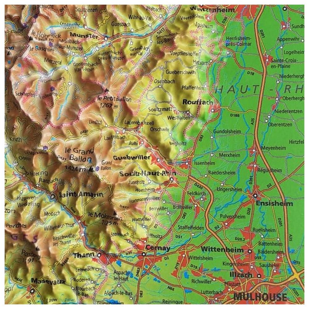 Geo Relief Raised-relief map Le Massif des Vosges - Summer 2024 | Glisshop