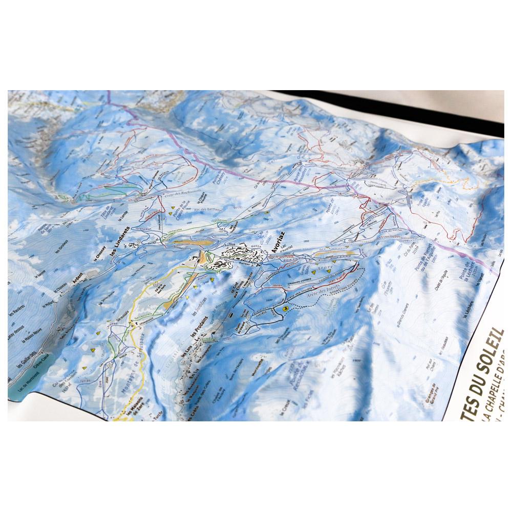 Deniveles Raised-relief map Carte Des Pistes Portes Du Soleil Avoriaz ...