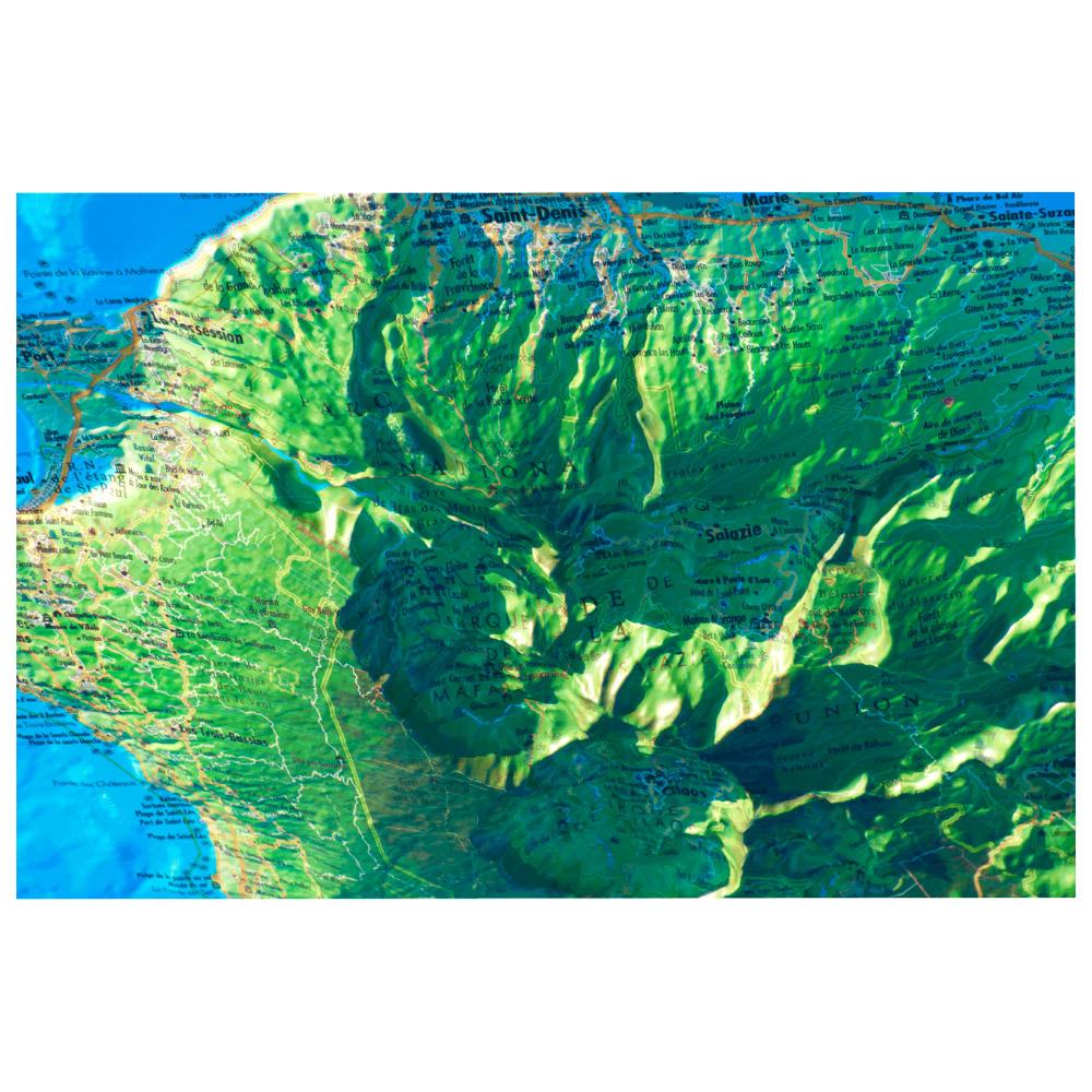 3DMAP Raised-relief map La Réunion - Winter 2023 | Glisshop