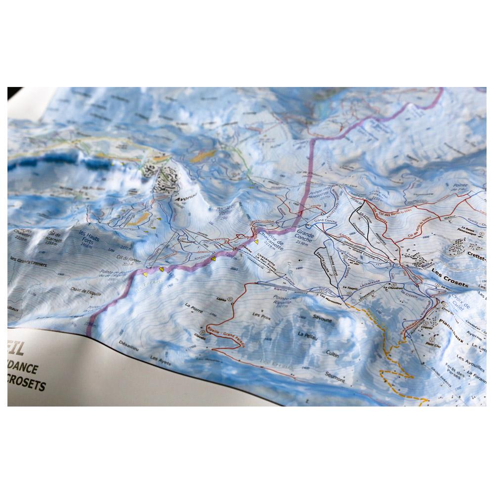 Deniveles Raised-relief map Carte Des Pistes Portes Du Soleil Avoriaz ...