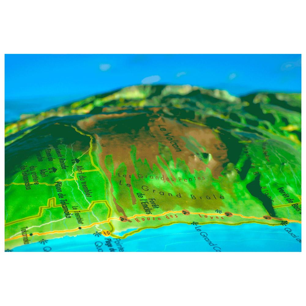3DMAP Raised-relief map La Réunion - Winter 2023 | Glisshop