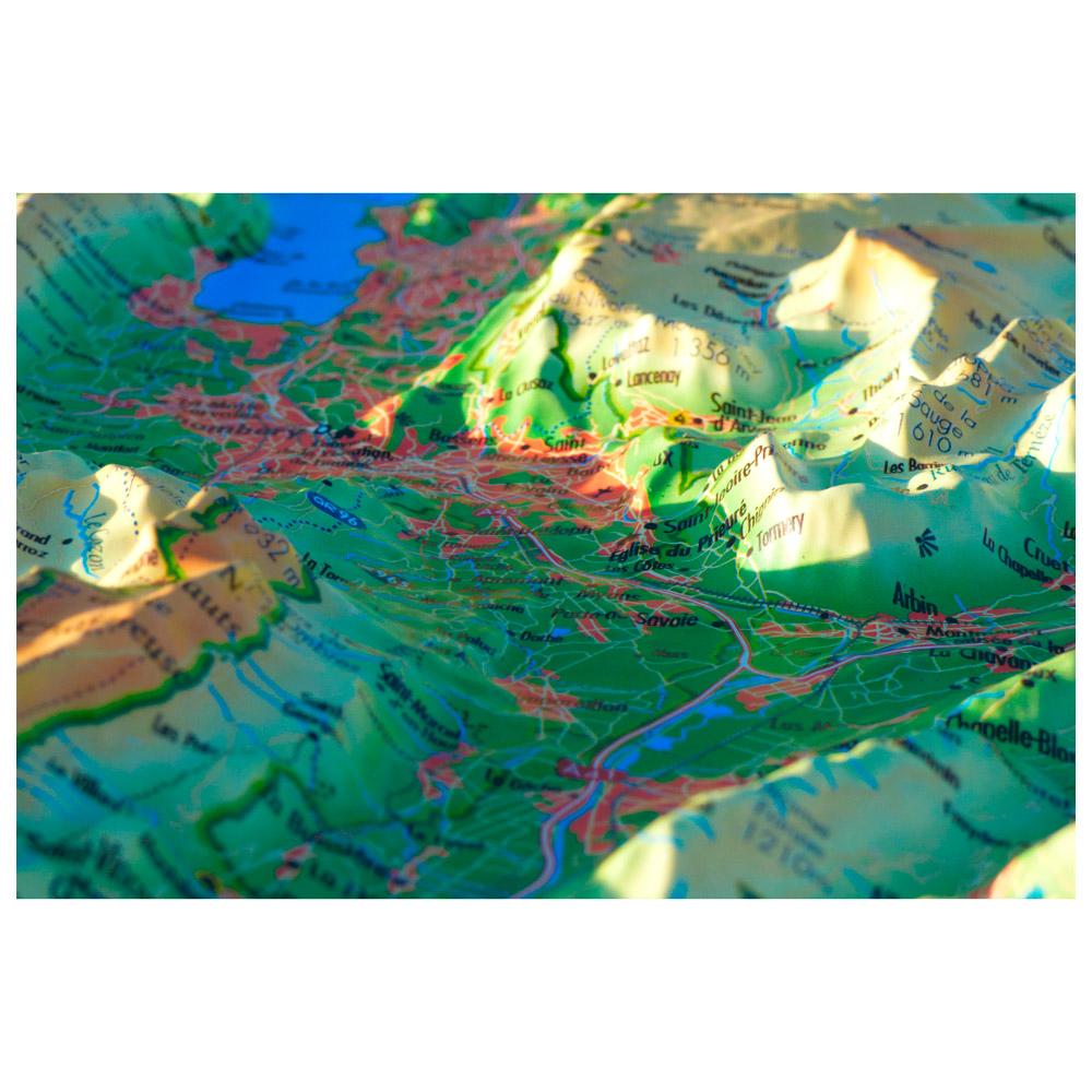 3DMAP Raised-relief map Bauges-Belledonne-Chartreuse - Winter 2023 ...
