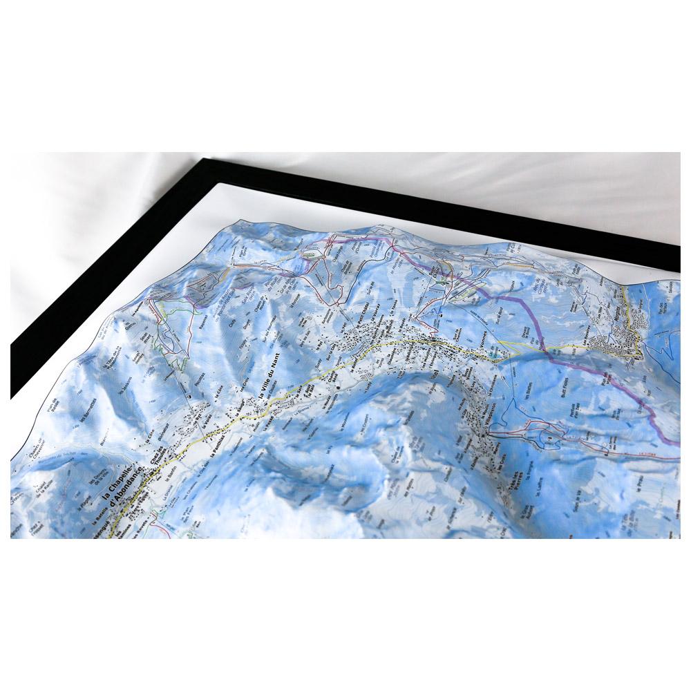Deniveles Raised-relief map Carte Des Pistes Portes Du Soleil Avoriaz ...