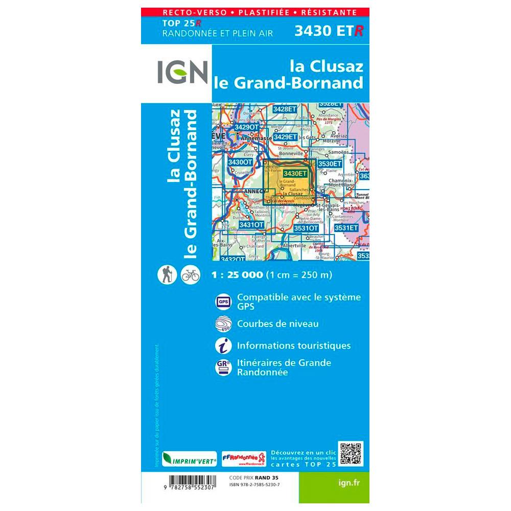 IGN Map 3430ETR la Clusaz, le Grand Bornand - Résistante - Summer 2024 ...