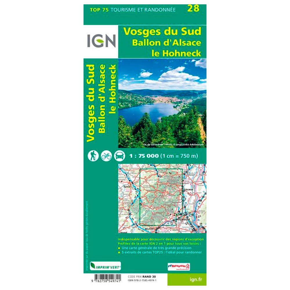 IGN Map Vosges du Sud Ballon d'Alsace - Summer 2024 | Glisshop