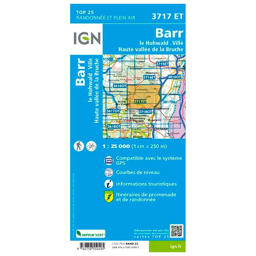 IGN Map 3717ET Barr, le Hohwald, Villé, Haute Vallée de la Bruche ...