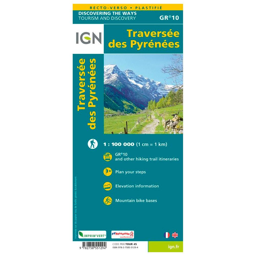 IGN Map La Traversée des Pyrénées GR10 - Summer 2024 | Glisshop