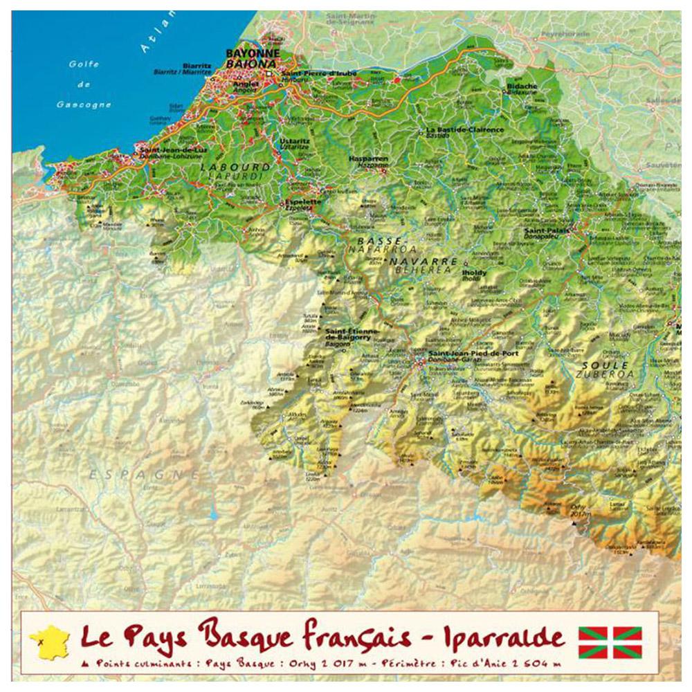 Geo Relief Raised-relief map Le Pays basque français / Iparralde ...