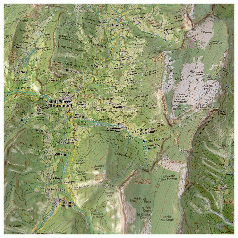 Deniveles Raised-relief map Massif De La Chartreuse - Summer 2024 ...