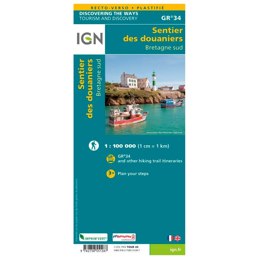 IGN Map Le Sentier des Douaniers Bretagne Sud - Summer 2024 | Glisshop