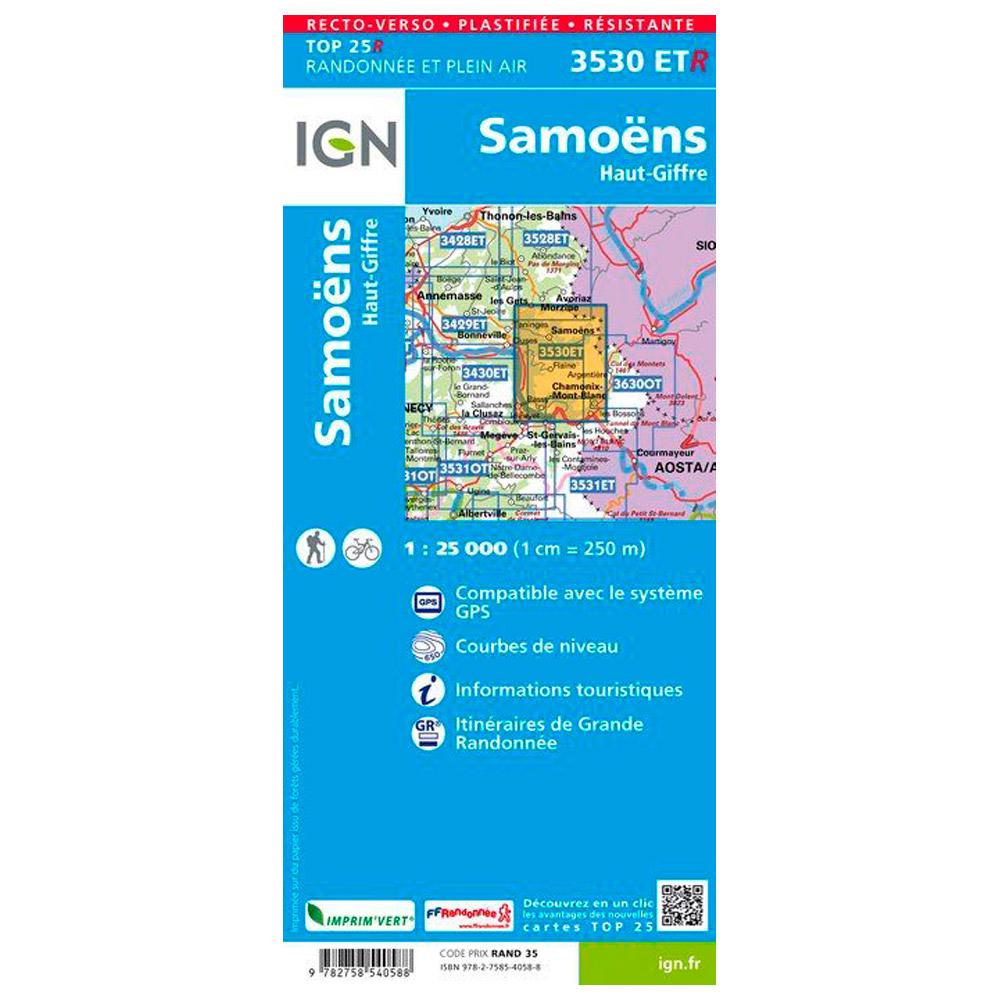 IGN Map 3530ETR Samoens, Haute-Griffe - Résistante - Summer 2024 | Glisshop