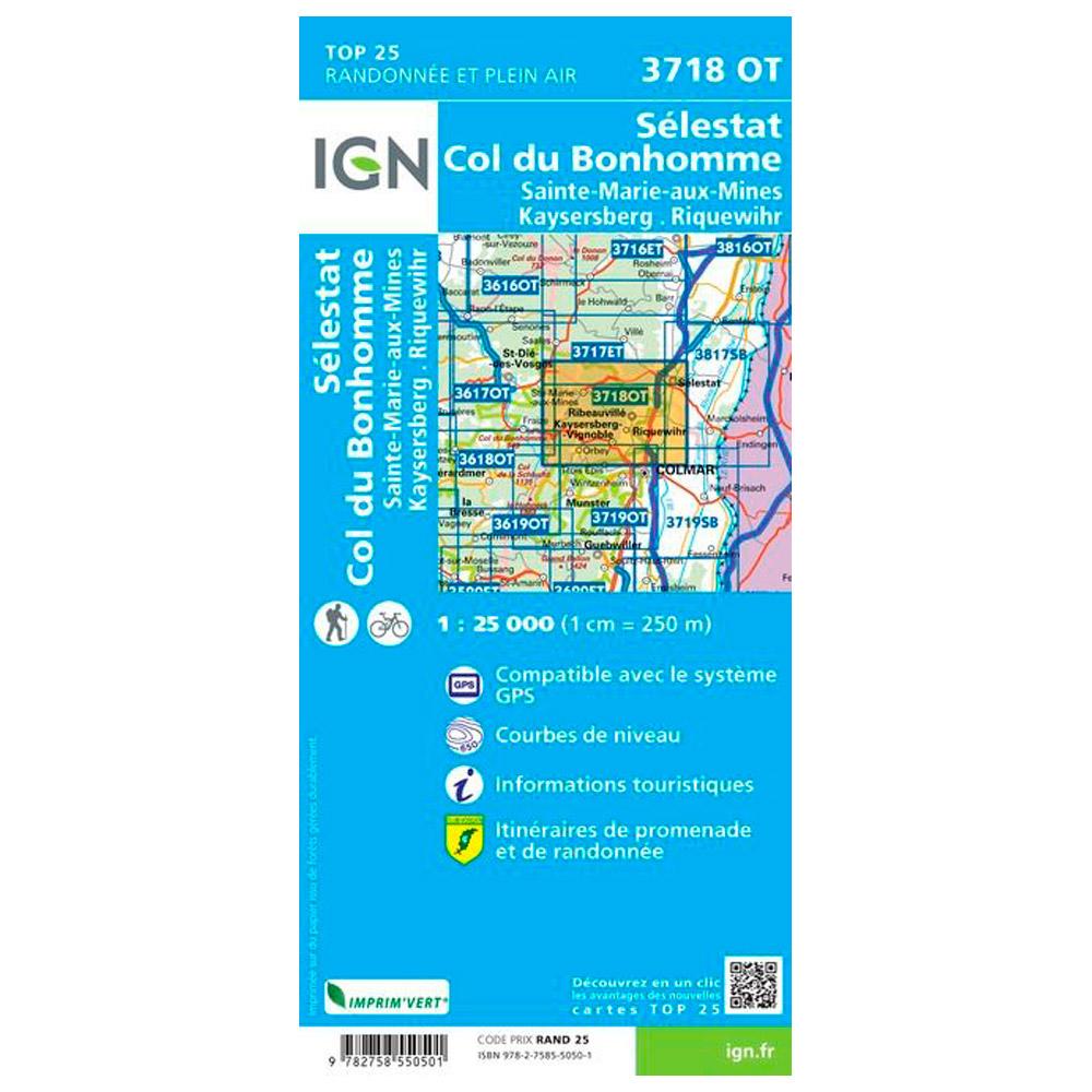 IGN Map 3718OT Sélestat, Col du Bonhommed Sainte-Marie-aux-Mines ...