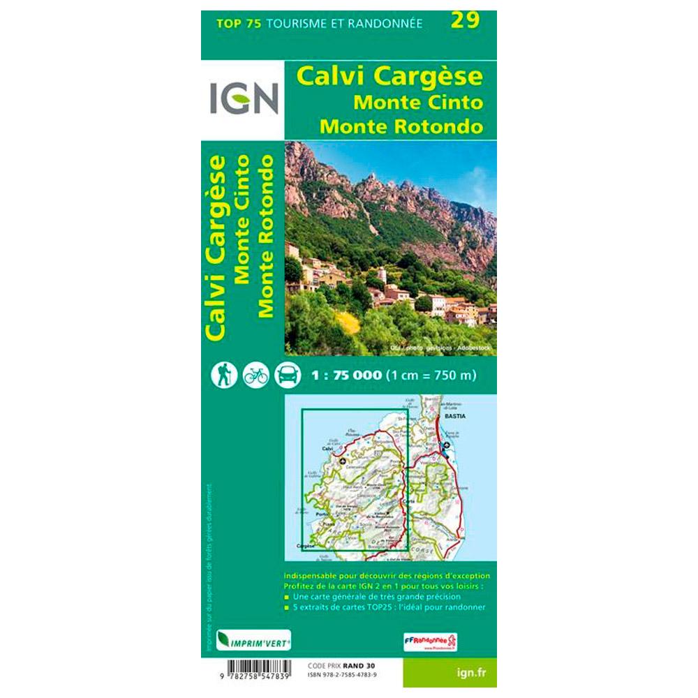 IGN Map Calvi Cargese Monte Cinto Monte Rotondo - Summer 2024 | Glisshop