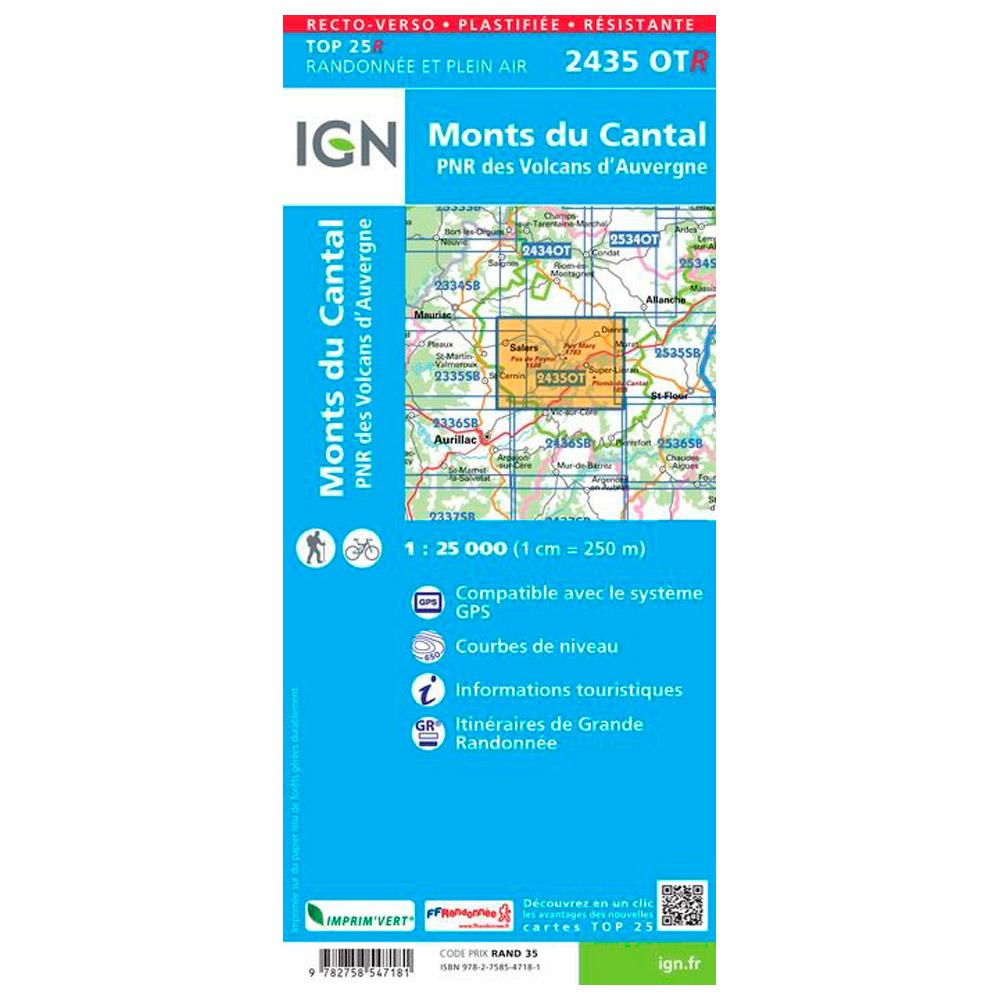 IGN Map 2435OTR Monts Du Cantal, PNR des Volcans d'Auvergne ...