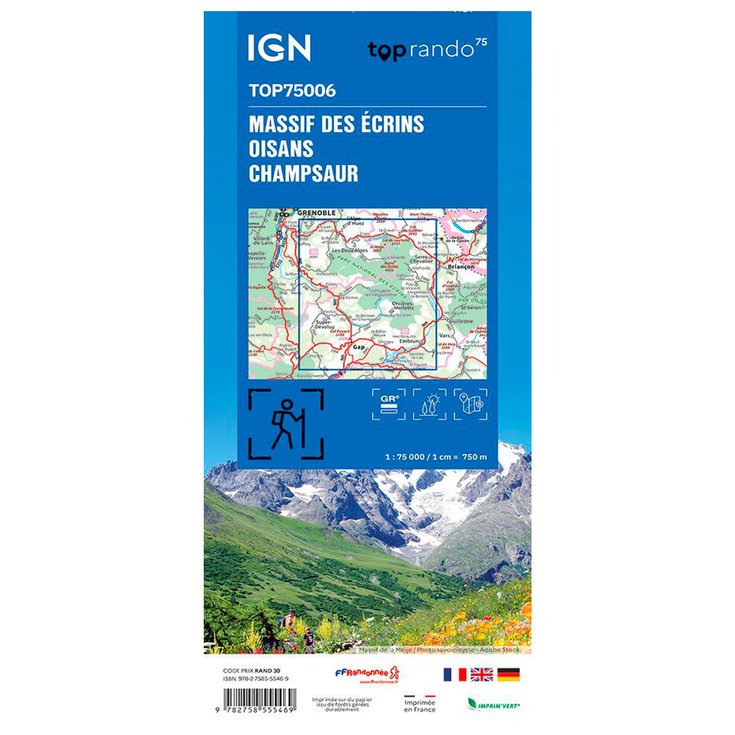 IGN Map Massif des Ecrins Oisans Champsaur - Summer 2024 | Glisshop