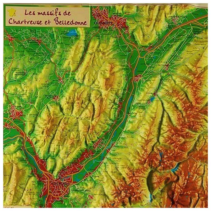 Geo Relief Raised-relief map Le Massifs de la Chartreuse Et Belledonne ...