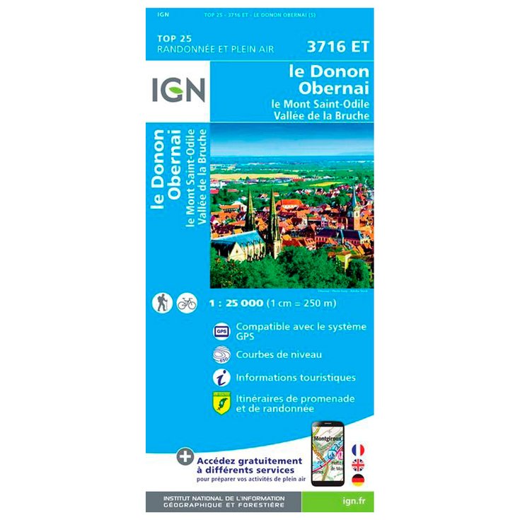 IGN Map 3716ET le Donon, Obernai, le Mont Saint-Odile, Vallée de la ...