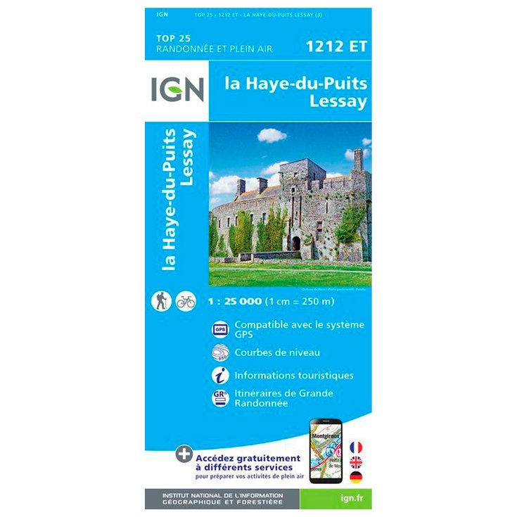 IGN Map 1212ET La Haye-du-Puits, Lessay - Recto - Summer 2024 | Glisshop