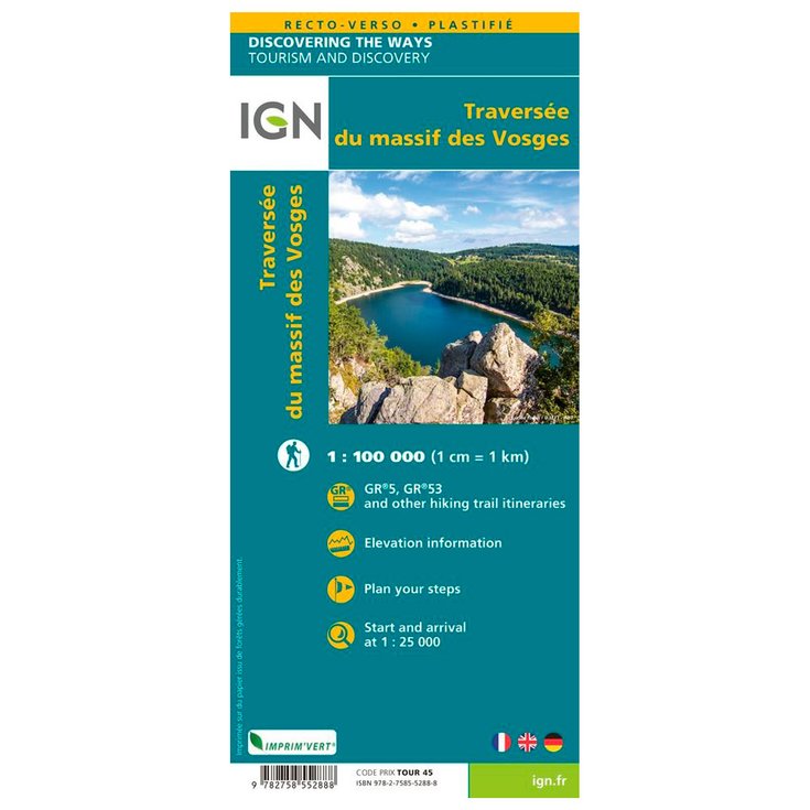 IGN Map La Traversée des Vosges - Summer 2024 | Glisshop