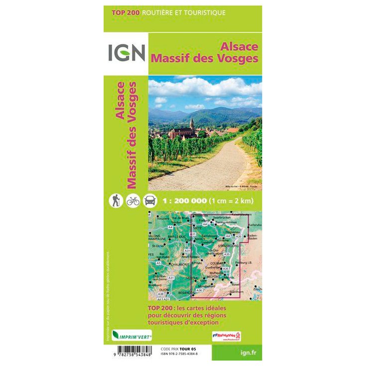 IGN Map Alsace Massif Des Vosges - Summer 2024 | Glisshop
