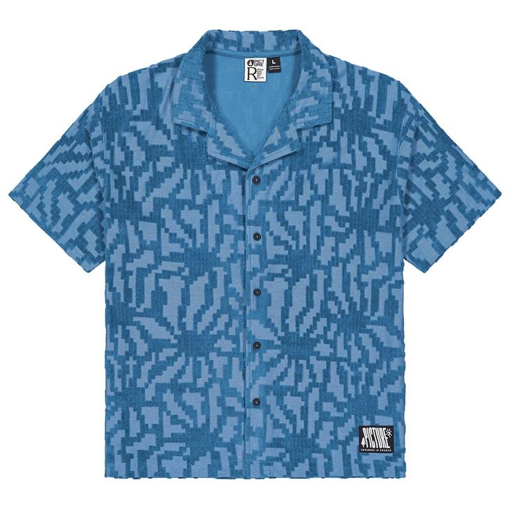 Picture Shirt Spongy Blue Flower Embossed - Summer 2026 | Glisshop