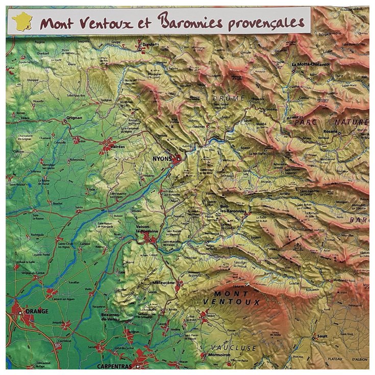 Geo Relief Raised-relief map Le Mont Ventoux Et Les Baronnies ...