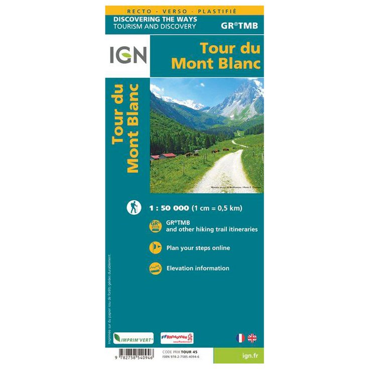 IGN Map Tour du Mont Blanc - Summer 2024 | Glisshop