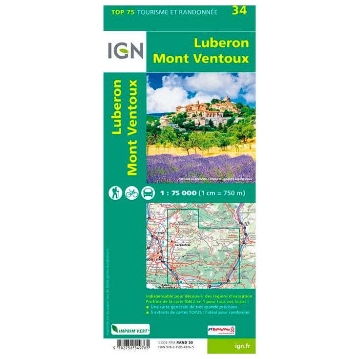 IGN Map Luberon Mont Ventoux - Summer 2024 | Glisshop