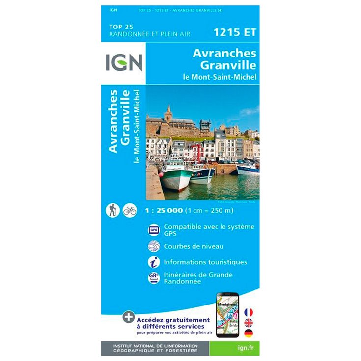 IGN Map 1215ET Avranches, Granville, Le Mont-Saint-Michel - Summer 2024 ...
