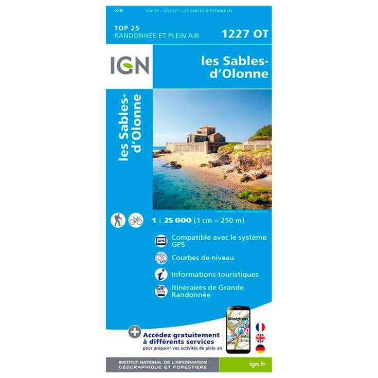 IGN Map 1227OT Les Sables-d'Olonne - Summer 2024 | Glisshop