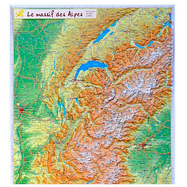 Geo Relief Raised-relief map Le Massif Des Alpes - Summer 2024 | Glisshop