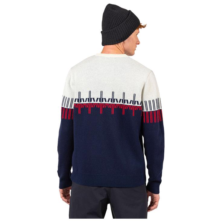 Rossignol Sweater Patterned Crewneck Dark Navy - Winter 2026 | Glisshop